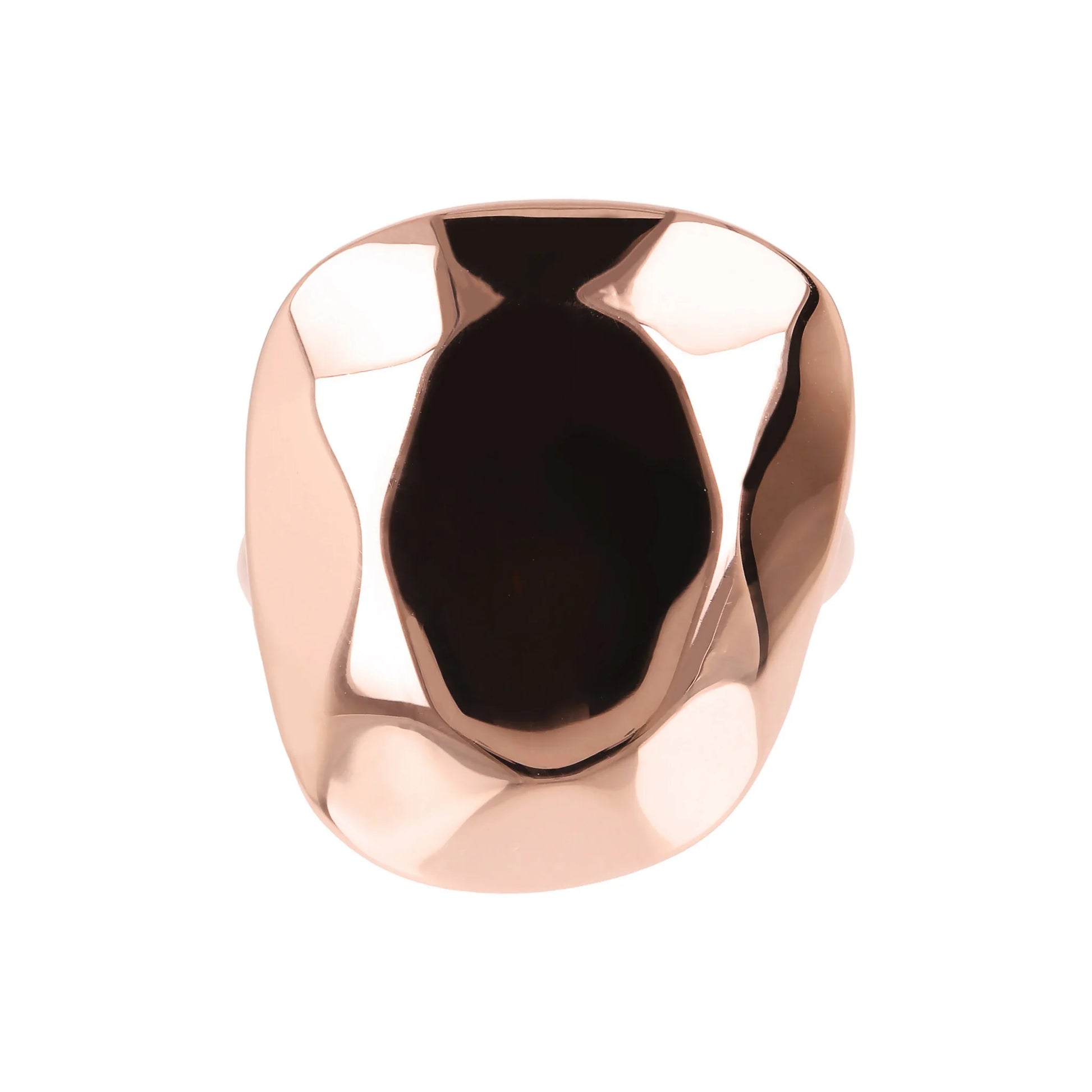 Anello Chevalier Martellato in Golden Rosé Placcato Oro Rosa 18k ...